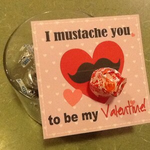 PIY (print It Yourself) Digital File-valentine "i Mustache You to Be My ...
