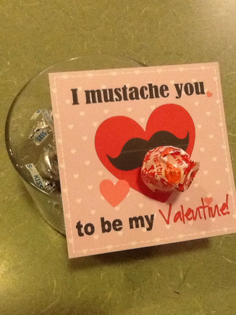 PIY (print It Yourself) Digital File-valentine "i Mustache You to Be My ...