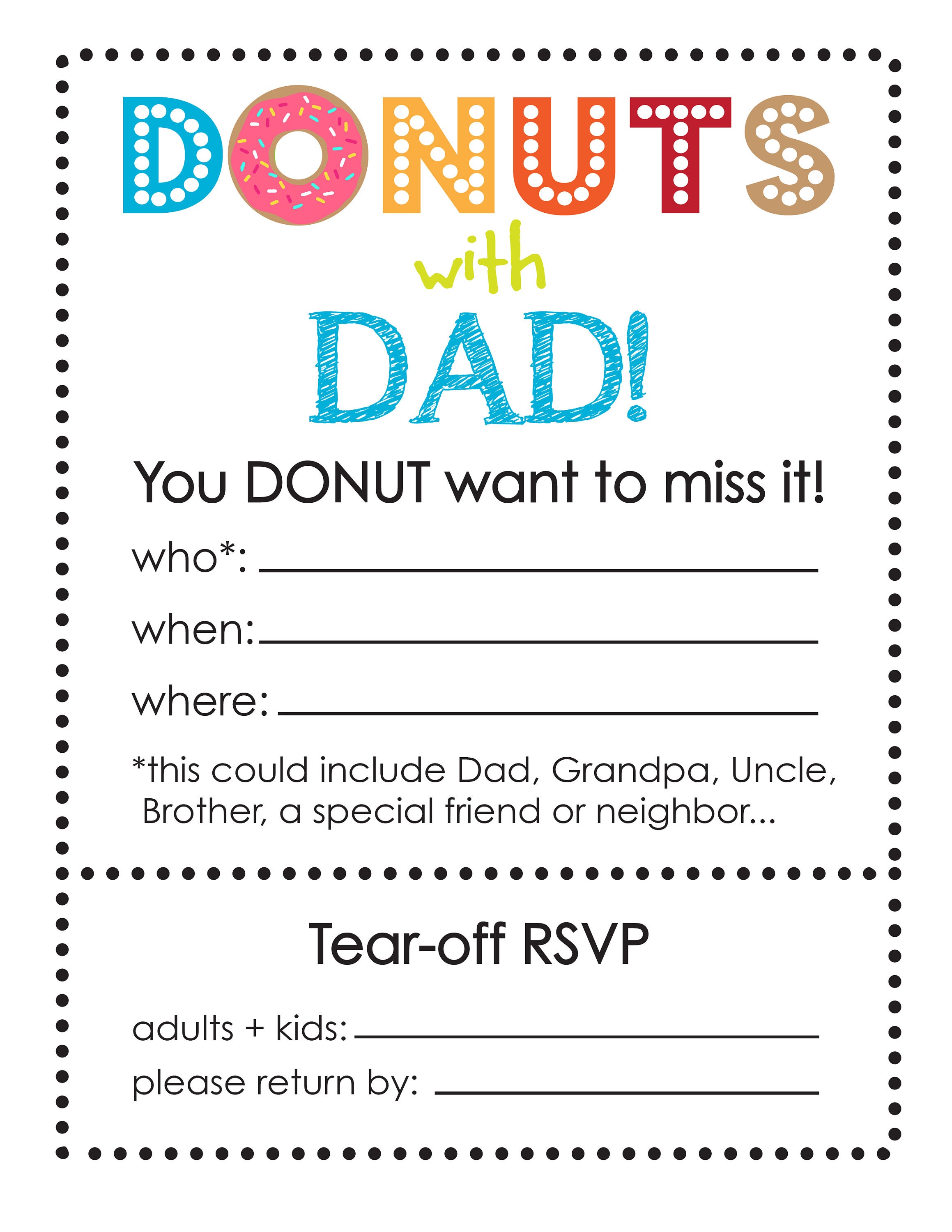Donuts With Dad-event Kit - Etsy