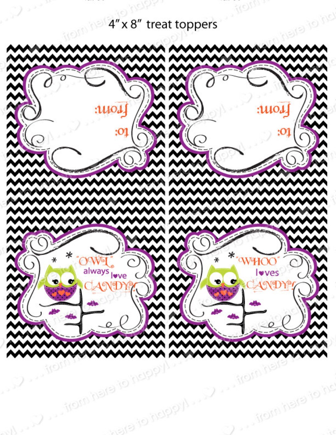 Owl Always Love Candy! Halloween Treat Bag Toppers or Gift Tags - Etsy