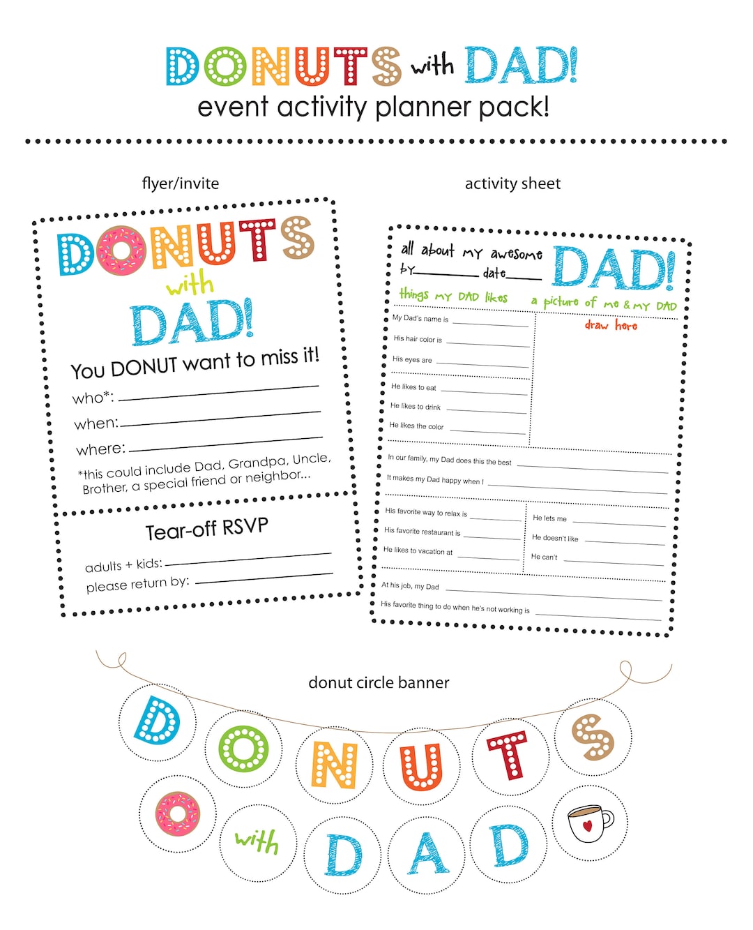Donuts With Dad-event Kit - Etsy