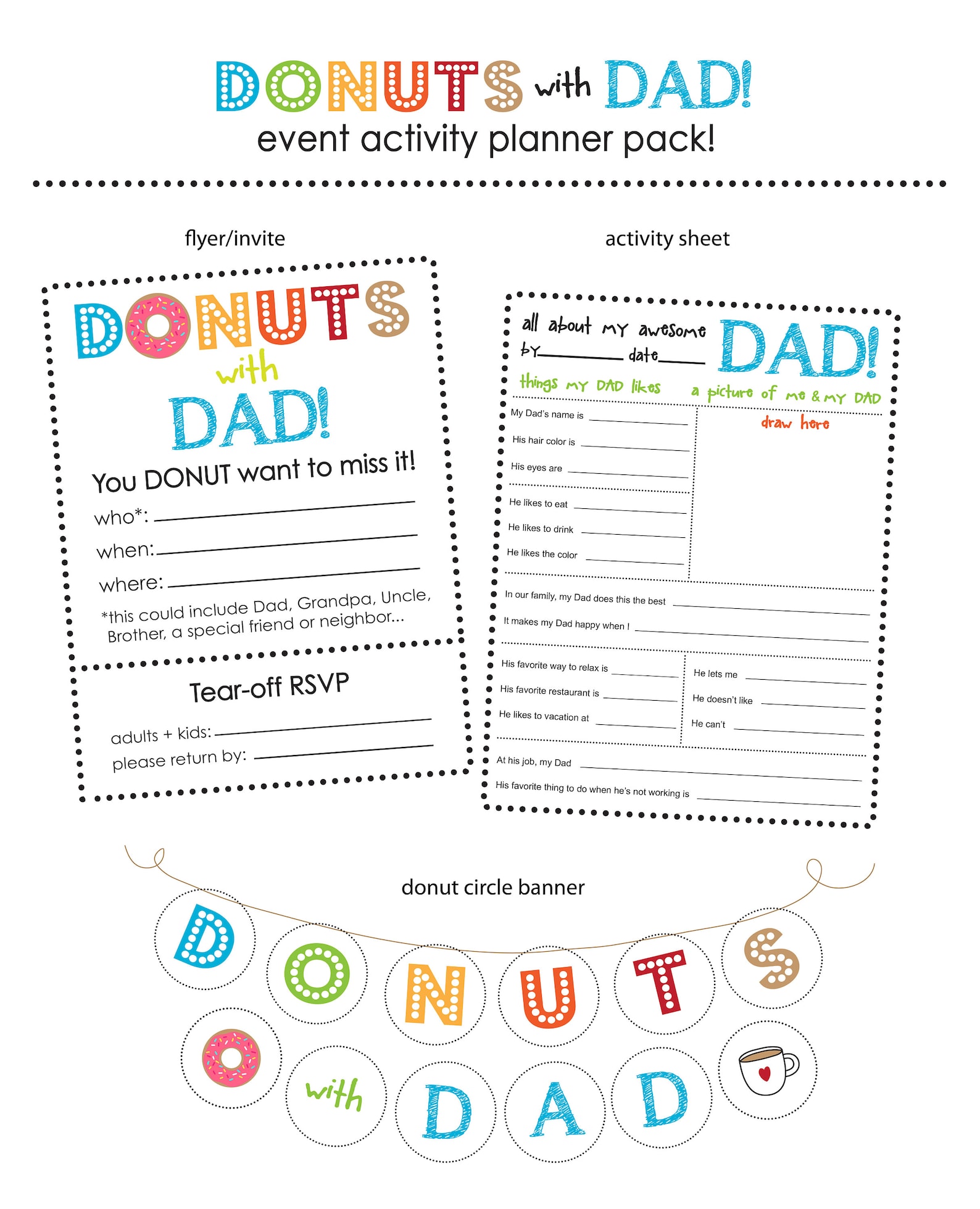 Donuts With Dad-event Kit - Etsy