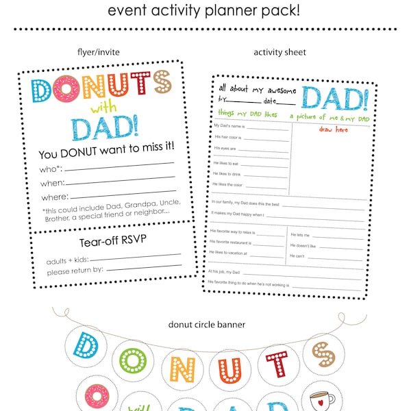 Donuts With Dad Invitation - Etsy