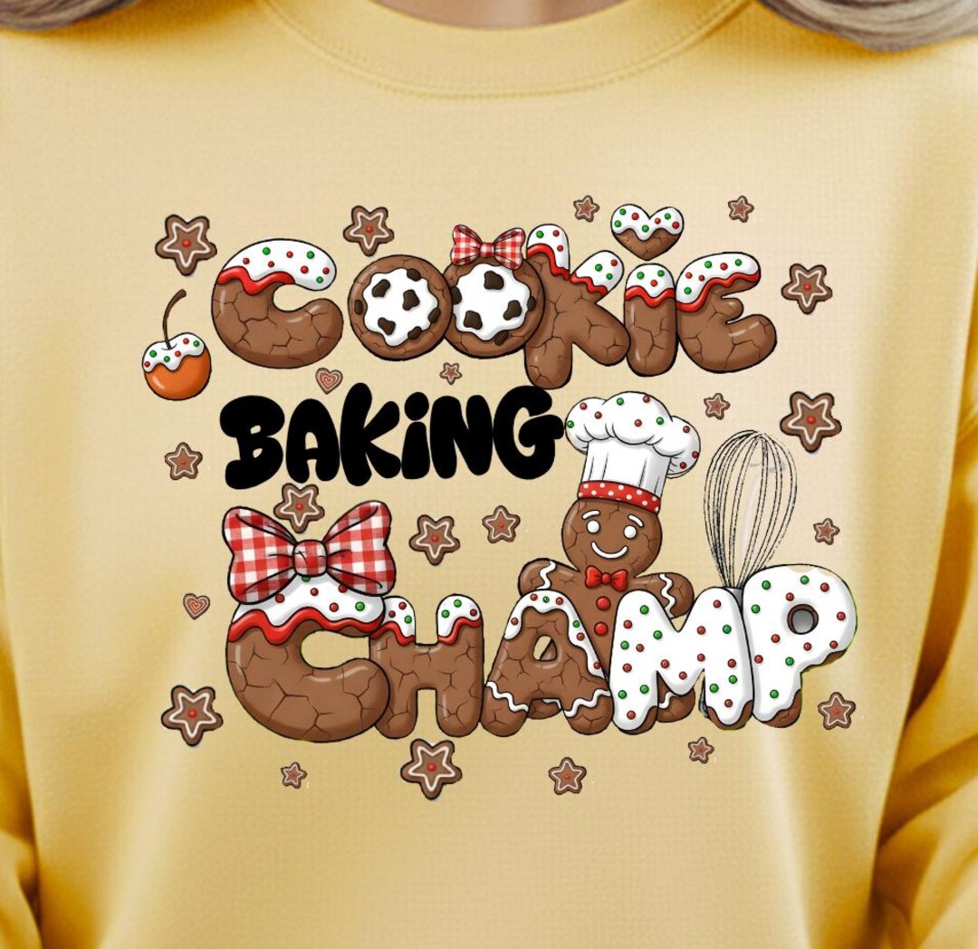 Gingerbread Cookie Baking Champ PNG, Christmas Design (digital Download ...