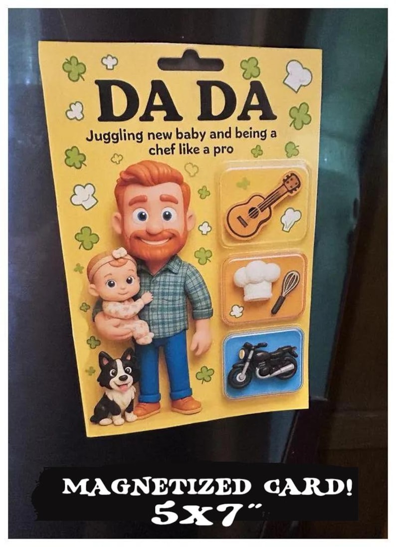 Personalized Action Fathers Day Magnet Card: Custom From Photo. NEW ...
