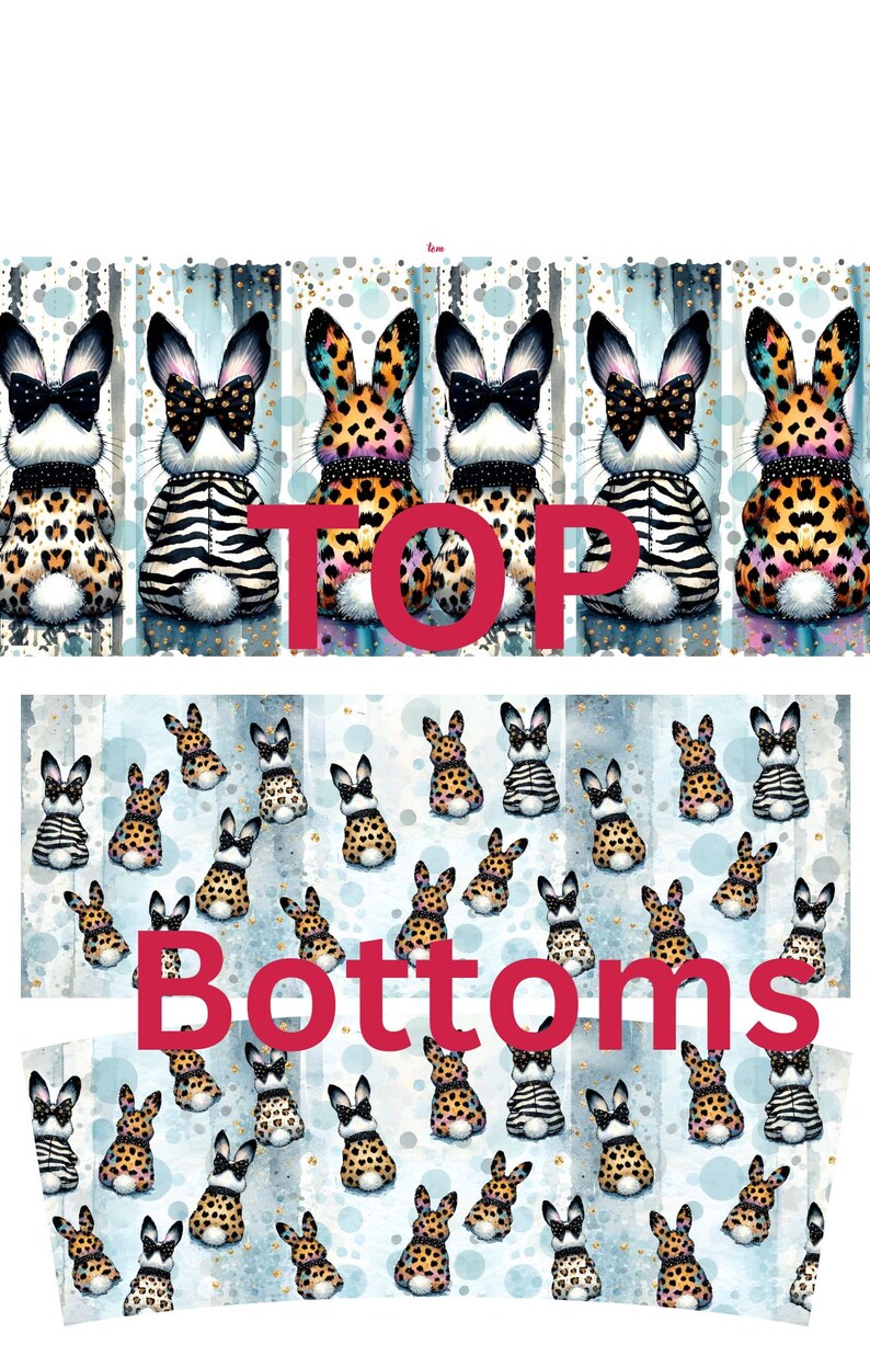 Leopard Print Bunnies 40 Oz Tumbler Wrap:( Instant Digital Download) - Etsy