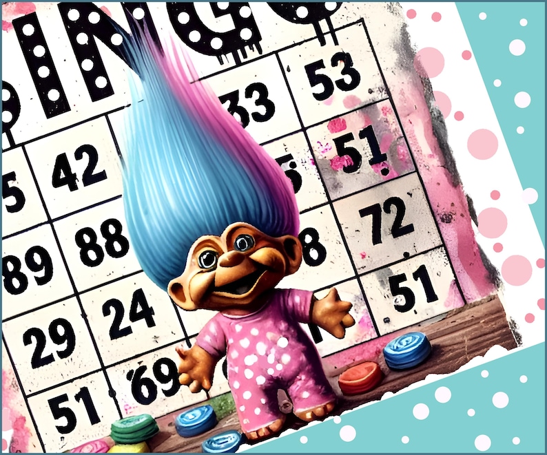 Bingo Troll 20oz/30oz Tumbler Wrap: Good Luck Design (digital Download ...