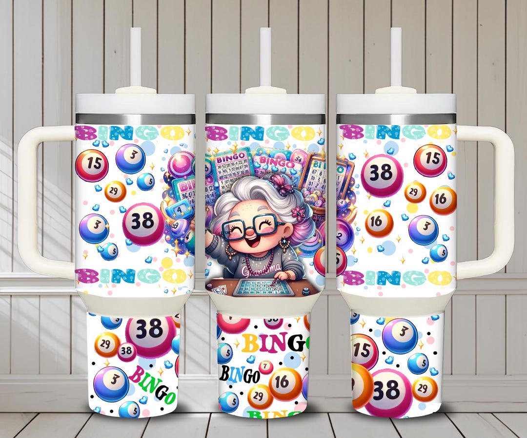 BINGO GRANDMA 40 Oz Tumbler Wrap -digital Download Sublimation Design ...