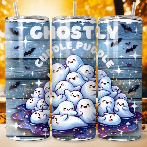Ghostly Cuddle Puddle 20 Oz Tumbler Wrap Digital Download 300 DPI PNG ...