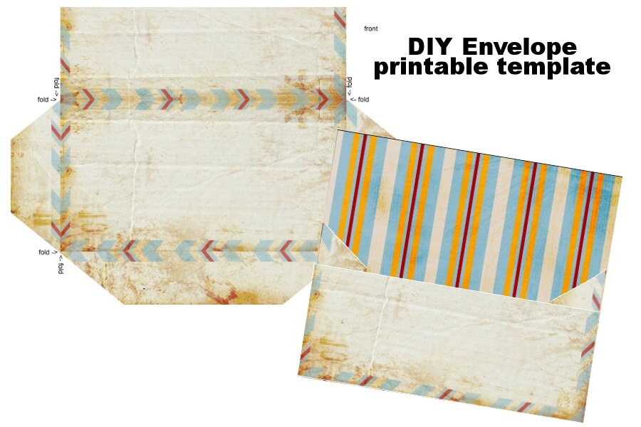 Airmail Envelope Template for Boarding Pass Cards DIY Printable ...