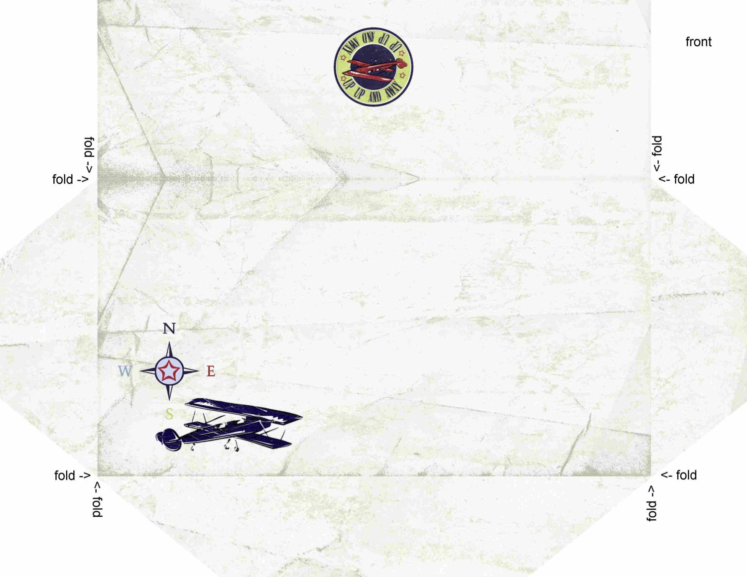 Vintage Airplane Boarding Pass Envelope Template DIY Printable Template ...