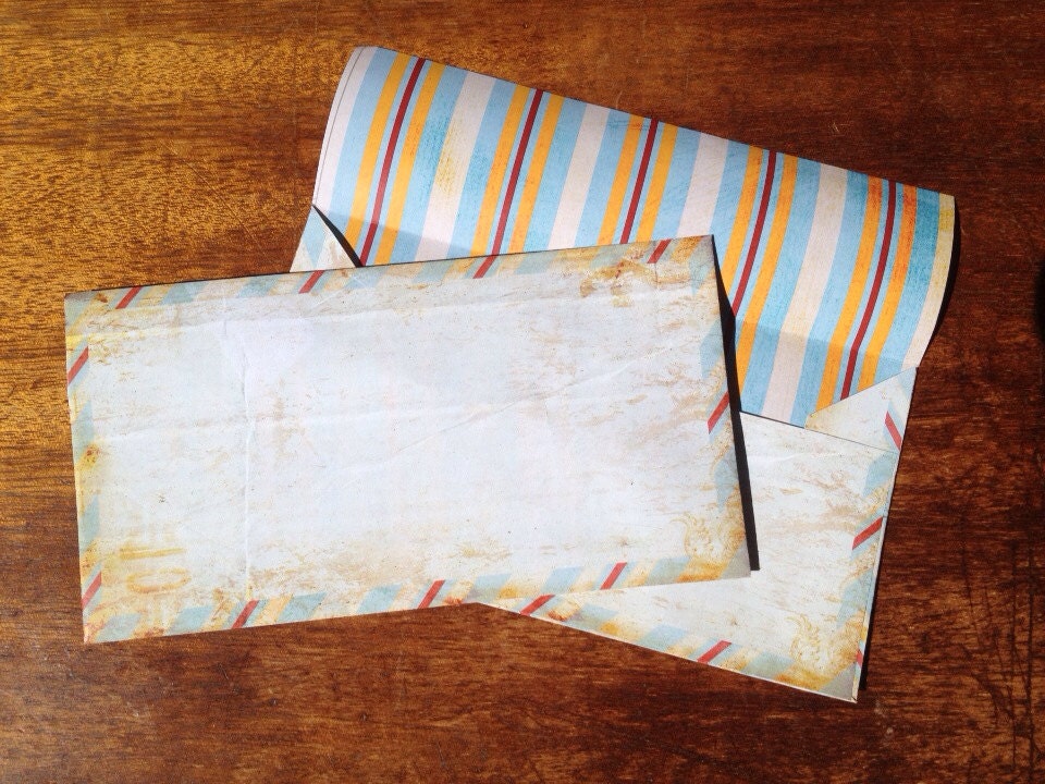 Airmail Envelope Template for Boarding Pass Cards DIY Printable ...