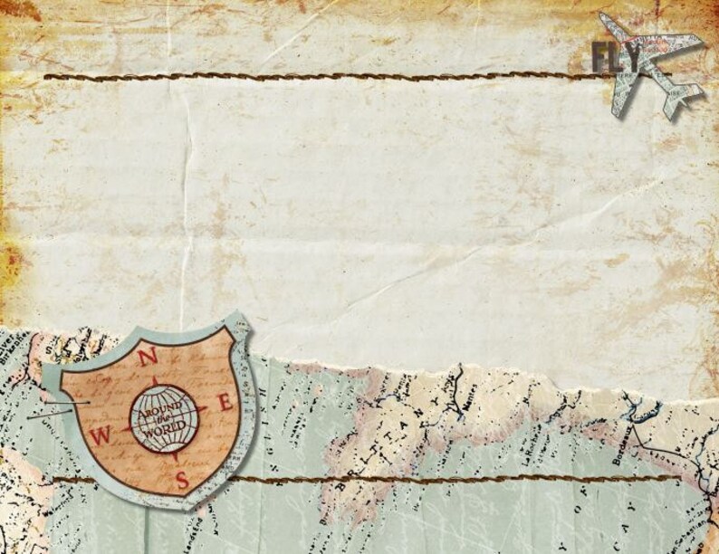 Travel Map Poster Party Favor DIY Printable Template Instant Download ...