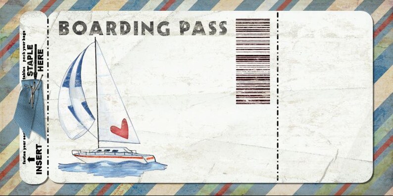 Sailboat Boarding Pass Invitation Set for Wedding Birthday - Etsy