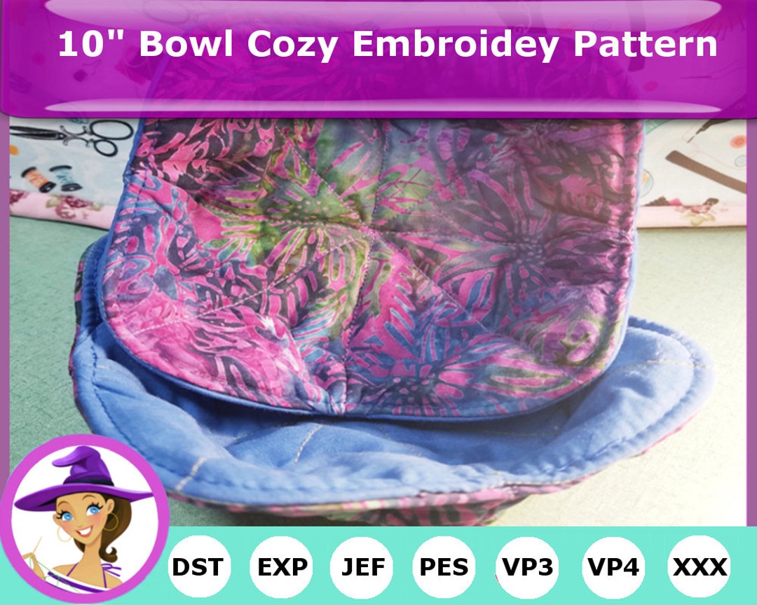 10" Bowl Cozy Embroidery Pattern- Microwave Bowl Cozy - Quilted IN THE ...