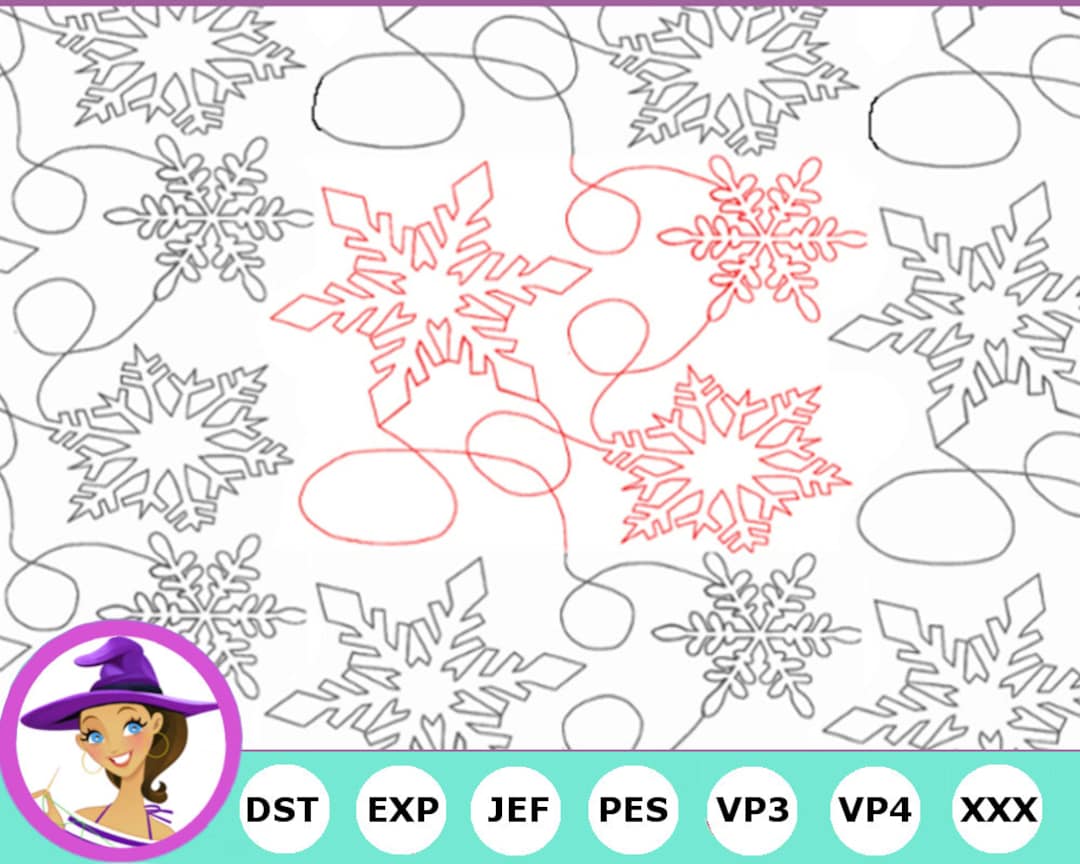 Dancing Snowflakes - Christmas Edge to Edge Design - Embroidery Machine ...