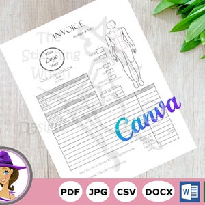 TAILOR Invoice Form Template Printable Invoice Form CANVA EDITABLE ...