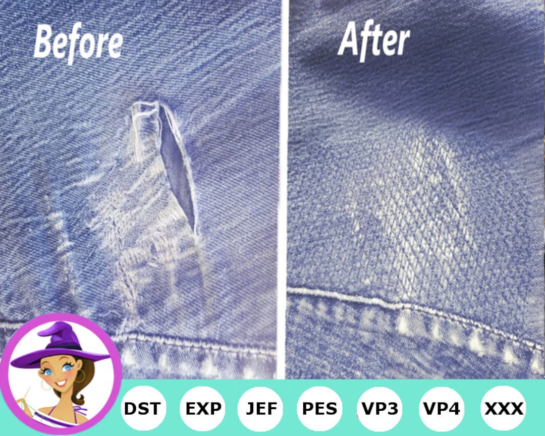 Jean Re-seat Patch Repair ITH - Fixing Holes in Denim - in the Hoop ...