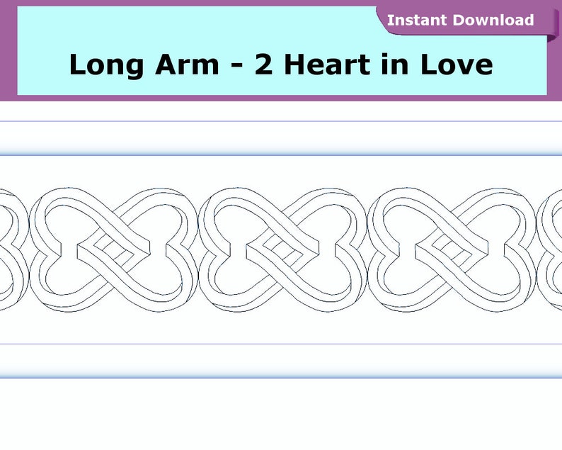 2 Hearts in Love Edge to Edge Design Long Arm Quilting - Etsy