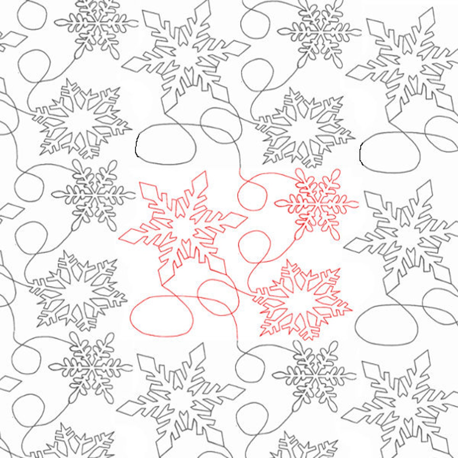 Dancing Snowflakes Christmas Edge to Edge Design - Etsy
