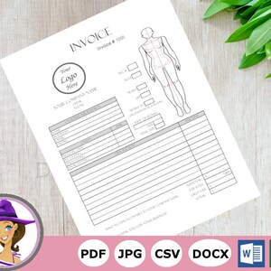 TAILOR INVOICE Form Template Printable Invoice Form Modern EDITABLE ...