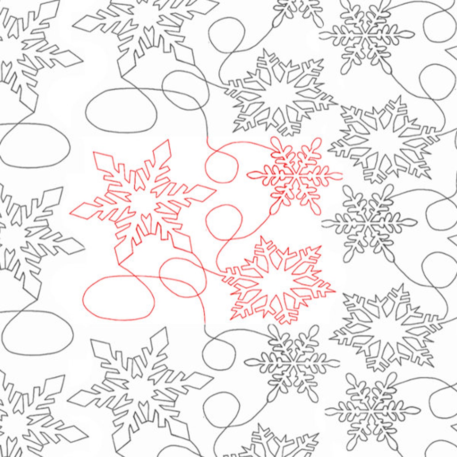 Dancing Snowflakes Christmas Edge to Edge Design - Etsy