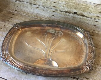 Vintage silver tray | Etsy