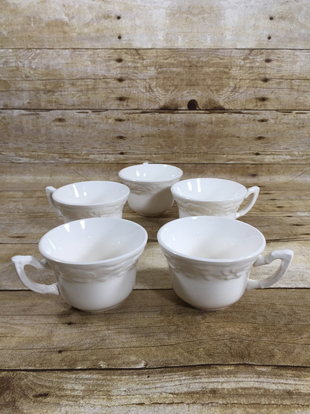 Set of 5 Vintage Tea Cups off White - Etsy