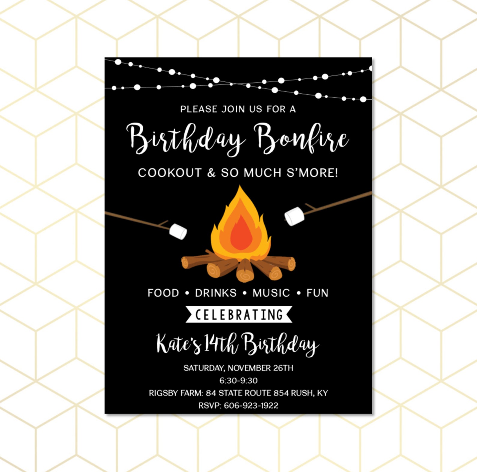 Birthday Bonfire Invitation Cookout & so Much S'more - Etsy