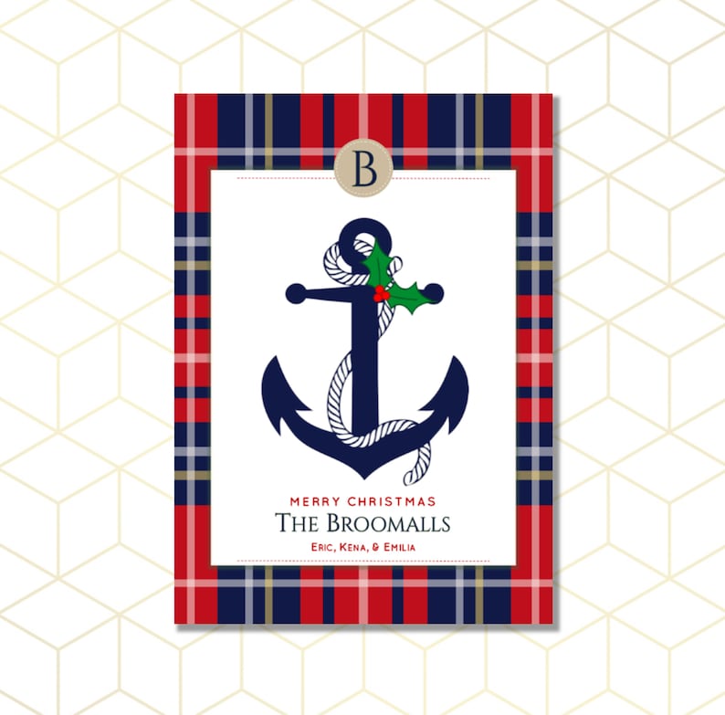 Nautical Christmas Digital Christmas Card Coastal Christmas Cards ...