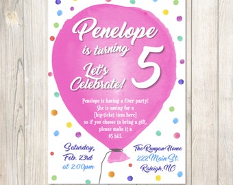 Fiver Party Invitation - Etsy