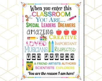 Think Before You Speak Classroom Poster - Personalized Teacher Sign ...