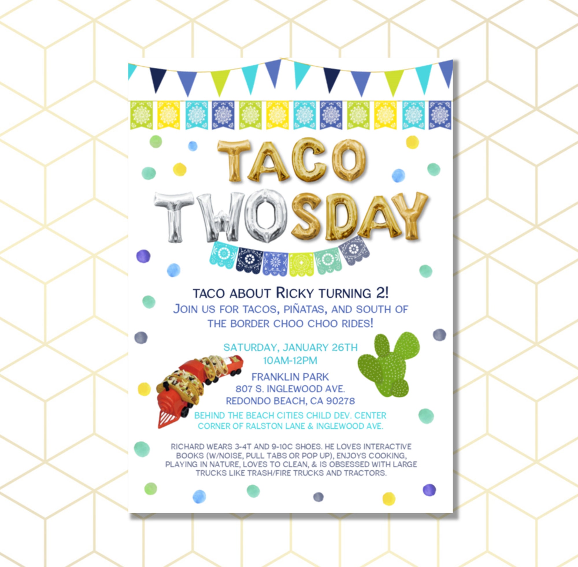 Taco Twosday Birthday Invitation Taco Tuesday Birthday - Etsy