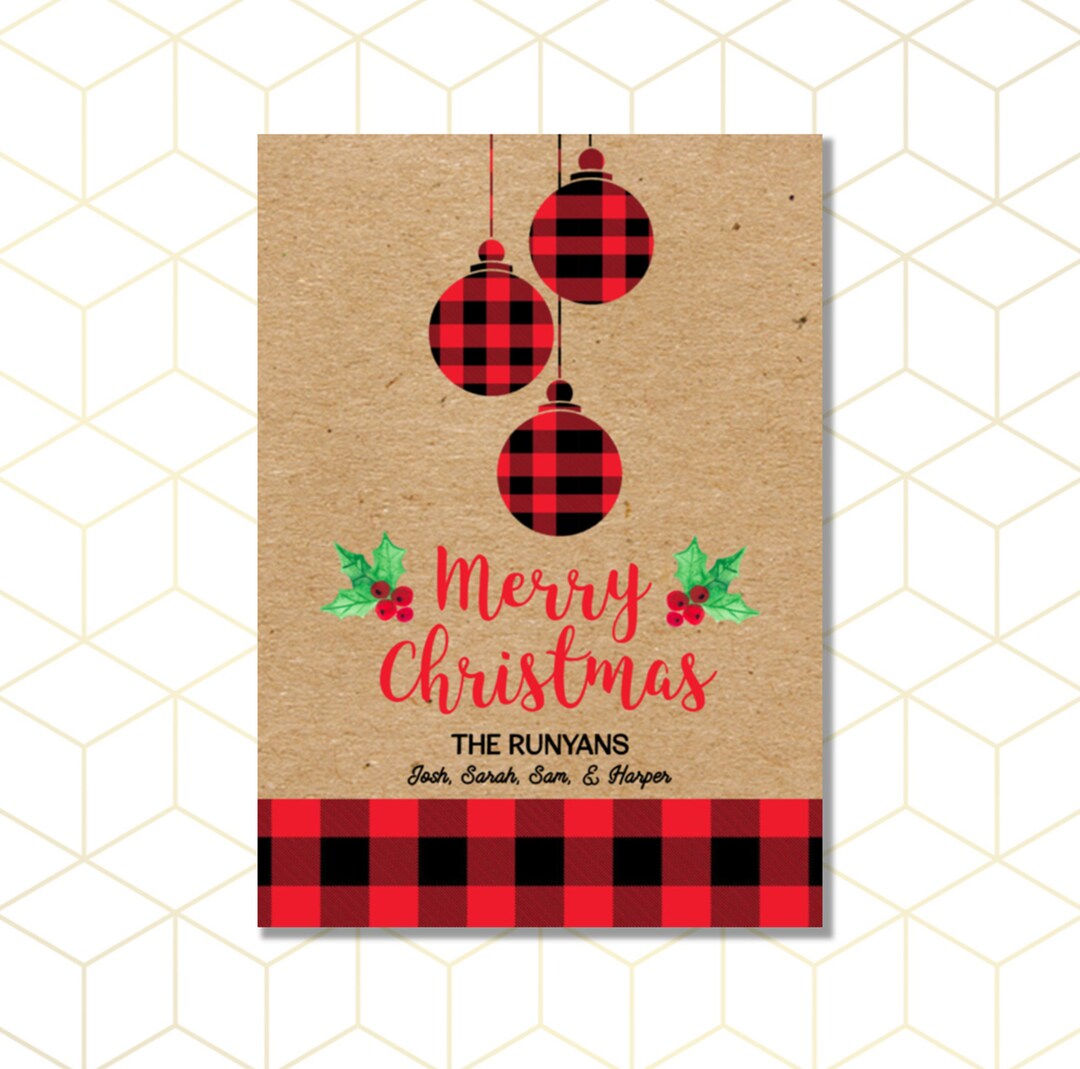Buffalo Check Christmas Card: Red and Black Plaid (printable) - Etsy