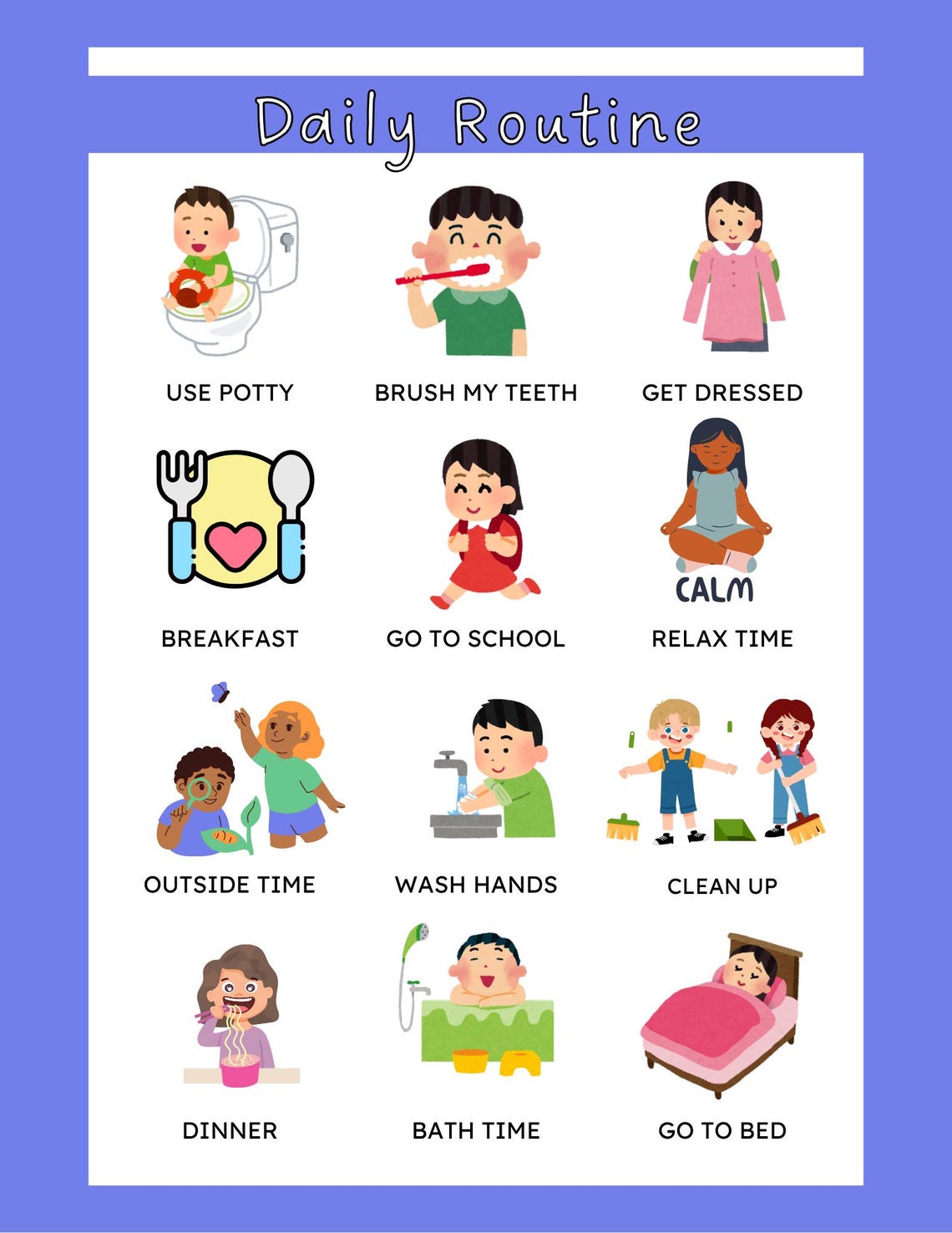 Daily Routine Chart - Etsy