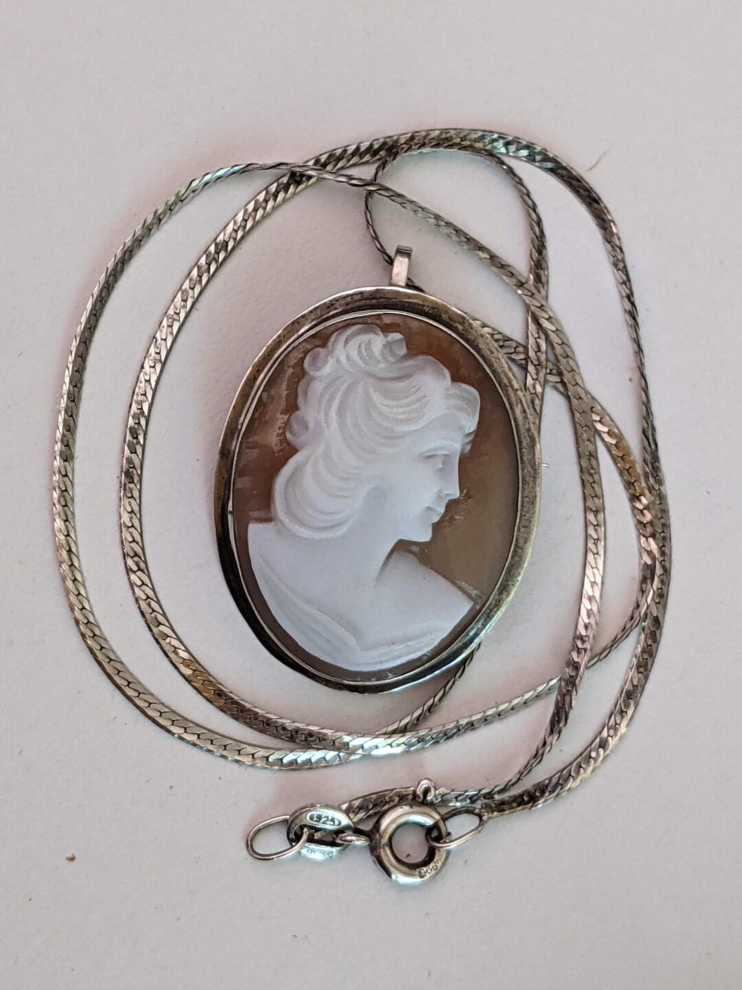 Sardonyx Shell Cameo Vintage Pendant / Brooch With 800 Silver Setting ...