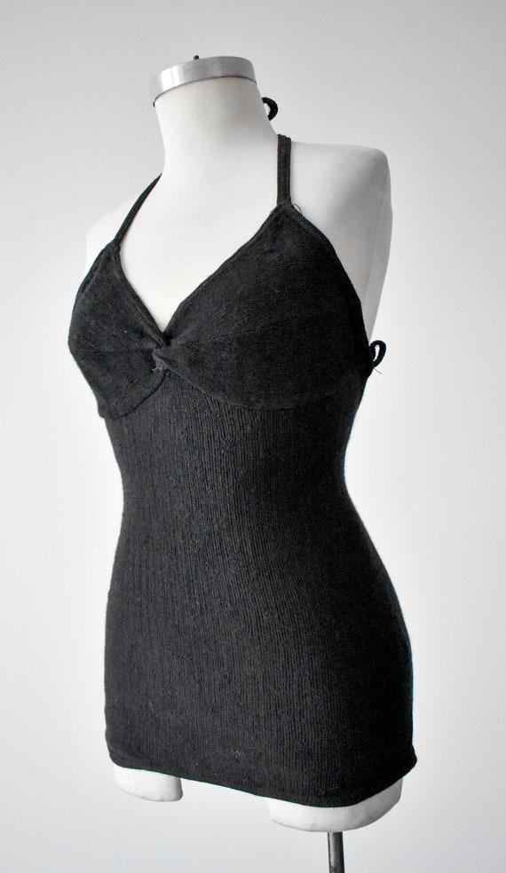 40s/50s Black Wool Catalina Creations Swimsuit - Gem