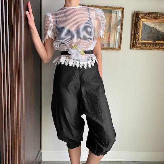 Victorian Black Cotton Bloomers / Vintage Black Bloom… - Gem