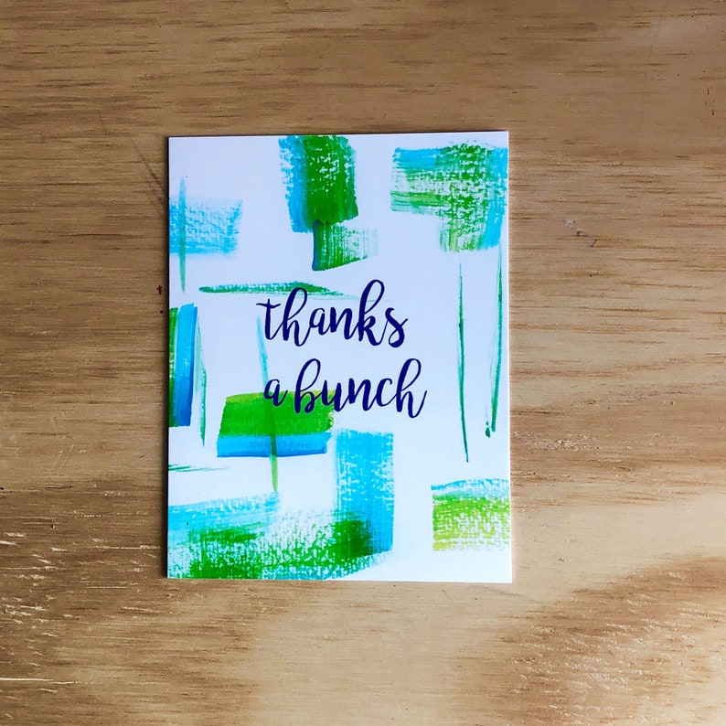 Thank You Card, Thank You Note, Thanks a Bunch, Note Card, Watercolor ...