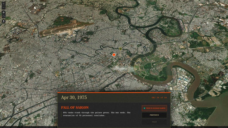 Vietnam War Interactive 3D Map Timeline | Digital History Activity ...