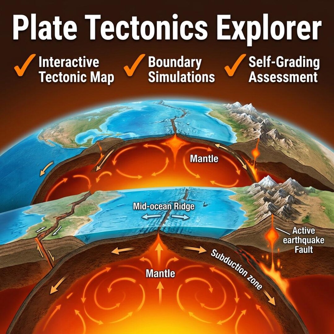 Plate Tectonics Explorer – Interactive Earth Science Activity (digital ...