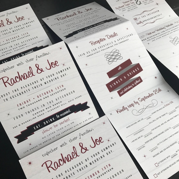 Folded Invitation - Etsy