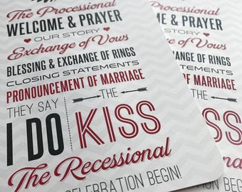 Mini Accordion Fold Wedding Programs featuring your wedding | Etsy