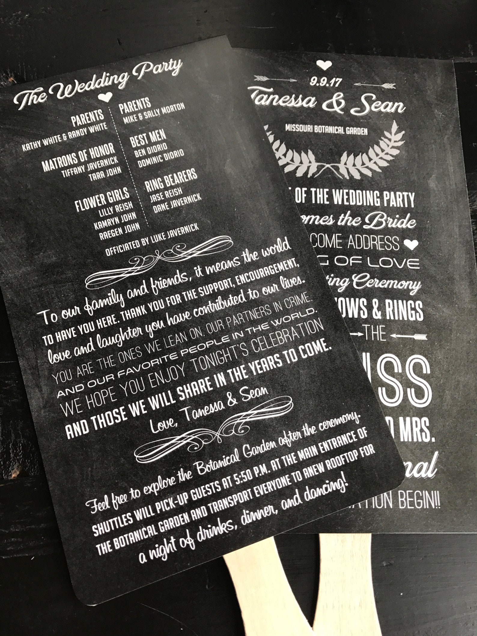 Program Fans Chalkboard Wedding Programs Fans for Wedding | Etsy