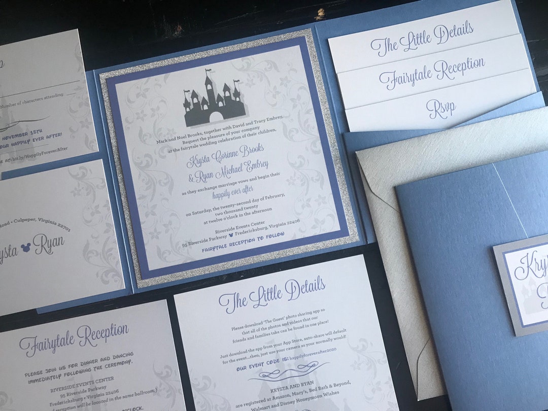 Fairytale Wedding Invitation: Custom Castle Pocket Suite - Etsy