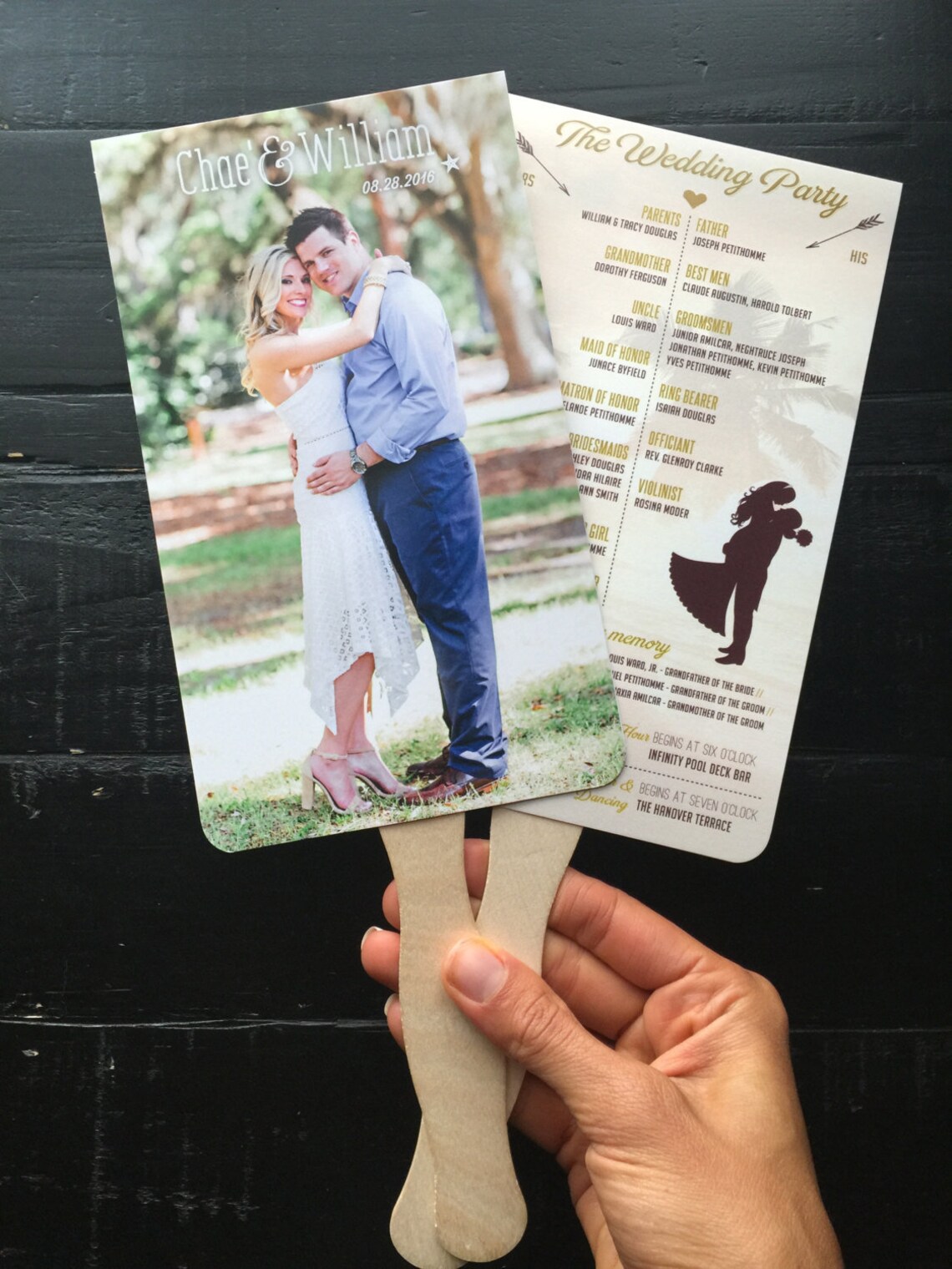 Engagement Photo Program Fans Custom Wedding Programs Fans | Etsy
