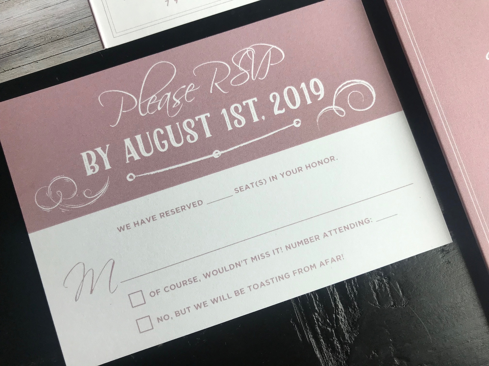 Bush Pink Custom Wedding Invitation Custom Fold Invitation | Etsy