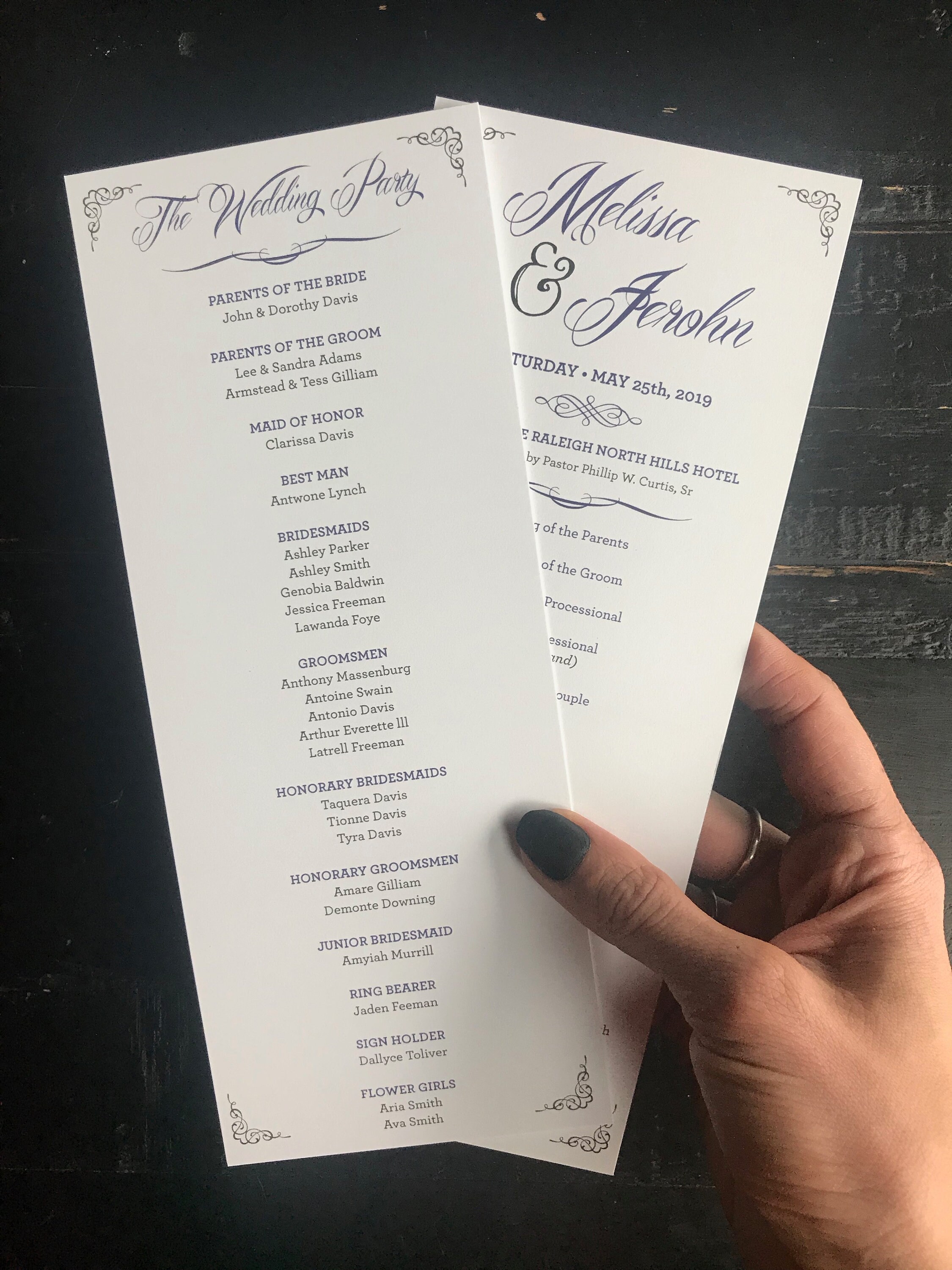 Wedding Programs Purple & Gray Custom Wedding Program Design | Etsy