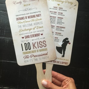 Program Fans Rustic Wedding Programs Fans for Wedding - Etsy