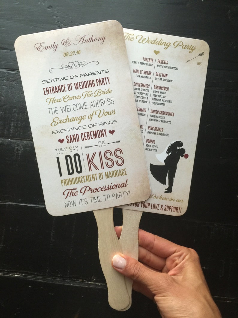 Program Fans Rustic Wedding Programs Fans for Wedding - Etsy